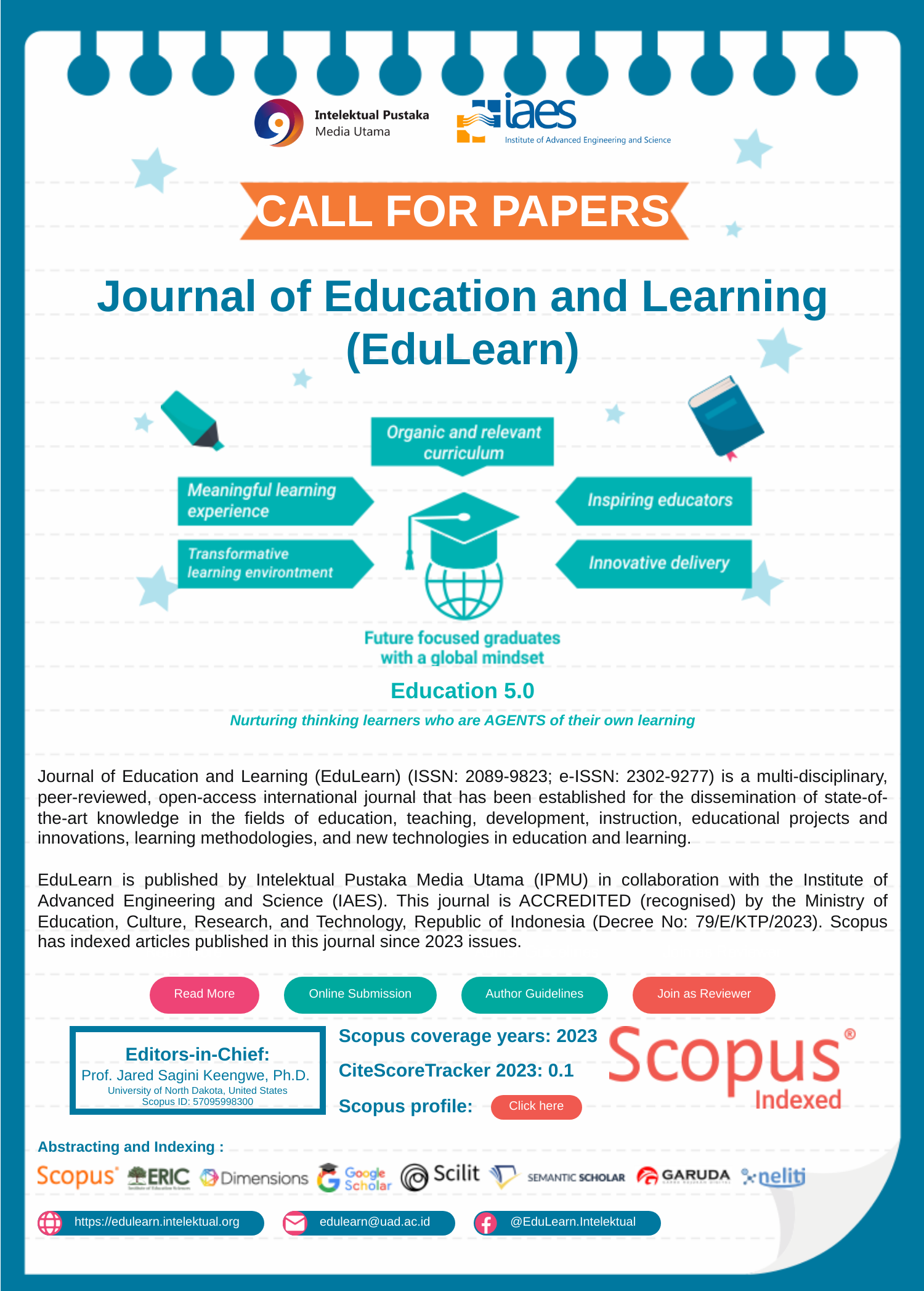 CFP-Journal of Education and Learning - IPMU